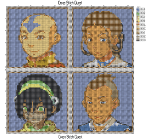 Free Avatar the Last Airbender Cross Stitch Pattern Cast Portraits ...