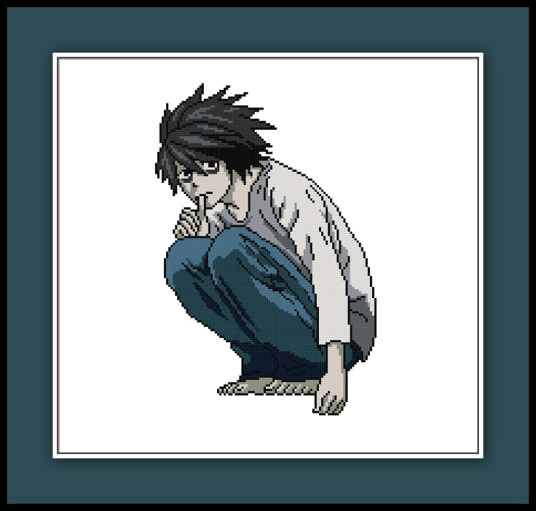 Free Death Note Cross Stitch Pattern L – Cross Stitch Quest