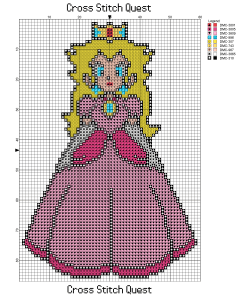 Free Princess Peach Cross Stitch Pattern Mario – Cross Stitch Quest