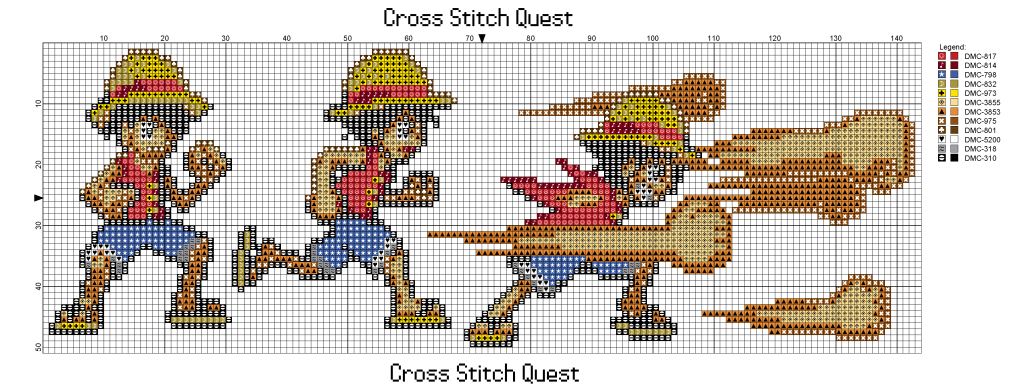 Free Luffy Cross Stitch Pattern One Piece – Cross Stitch Quest