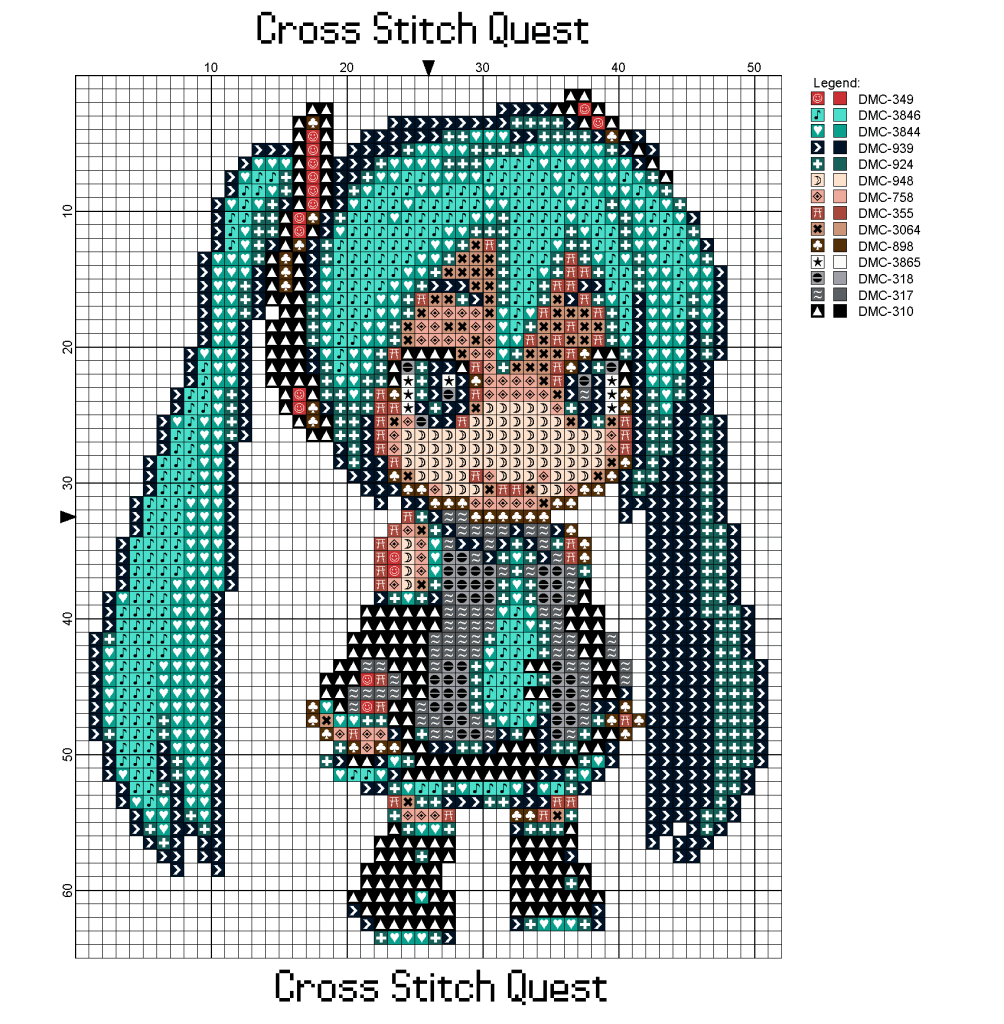 Free Hatsune Miku Cross Stitch Pattern Vocaloid – Cross Stitch Quest