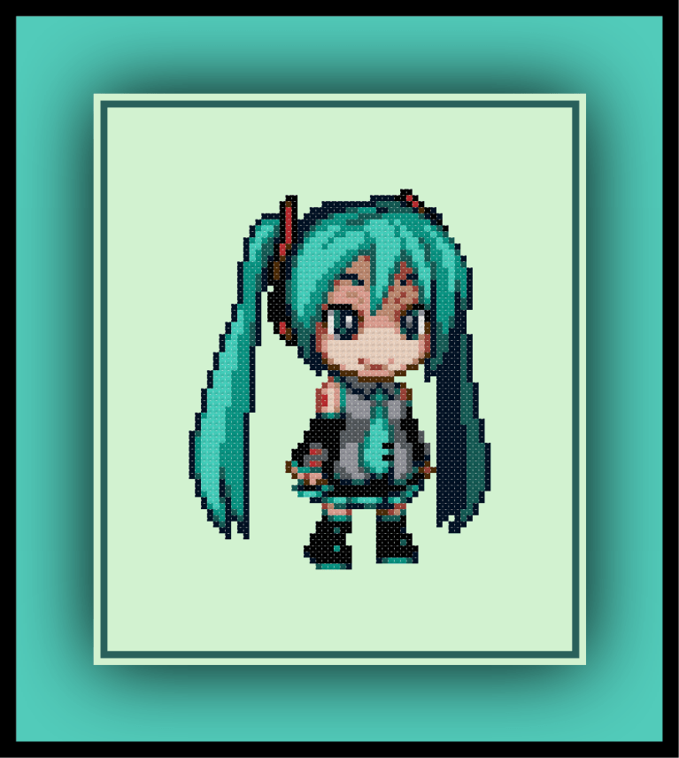 Free Hatsune Miku Cross Stitch Pattern Vocaloid – Cross Stitch Quest