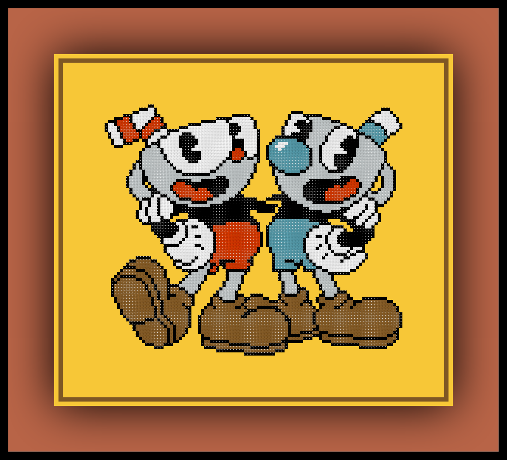 Patreon Only Mugman and Cuphead Cross Stitch Pattern – Cross Stitch Quest