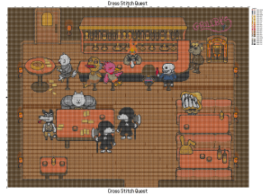 Free Undertale Cross Stitch Pattern Grillby’s Pub – Cross Stitch Quest