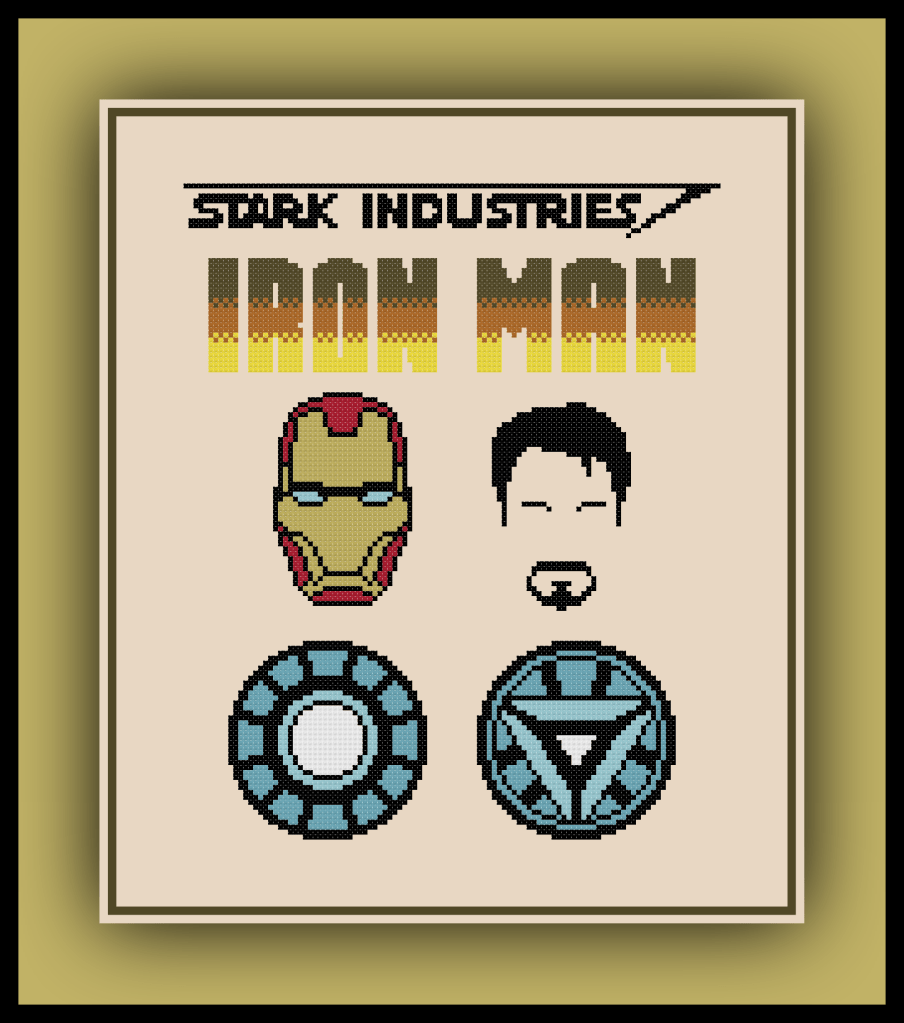 Patreon Only Iron Man Cross Stitch Pattern Logo Set – Cross Stitch Quest