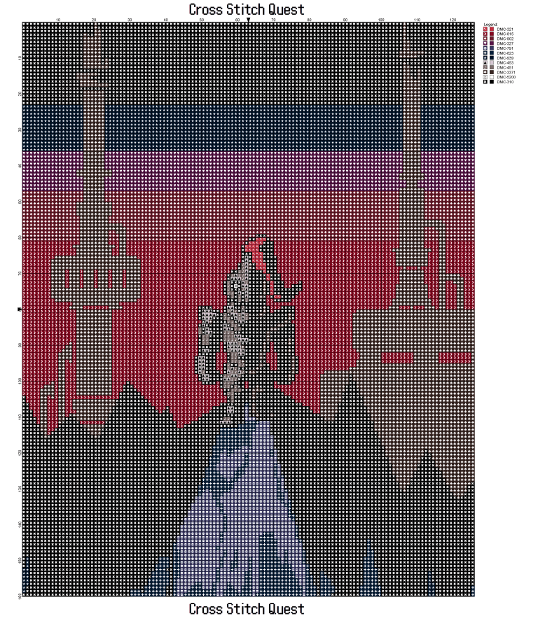 Free Undertale Cross Stitch Pattern Royal Guard Undyne – Cross Stitch Quest