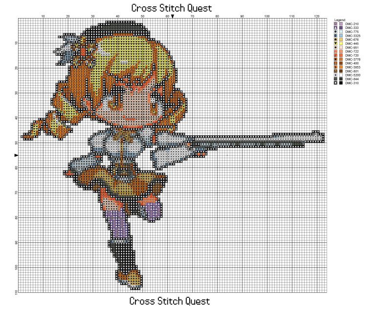 Free Mami Tomoe Cross Stitch Pattern Madoka Magica – Cross Stitch Quest