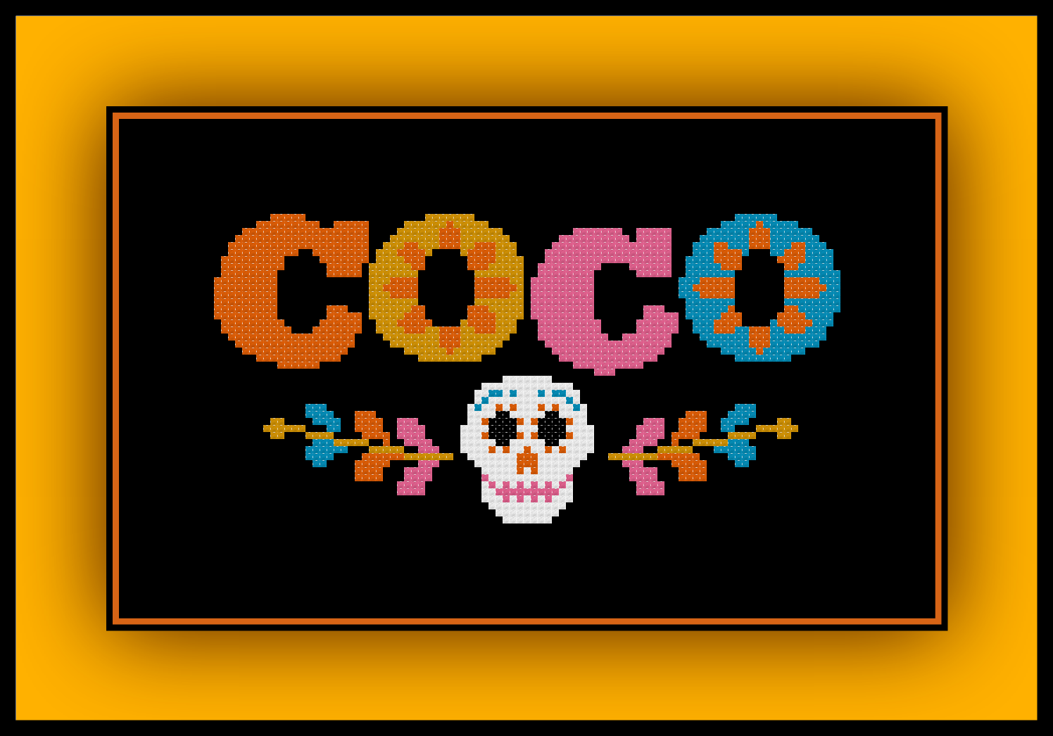 Free Pixar’s Coco Cross Stitch Pattern Logo – Cross Stitch Quest