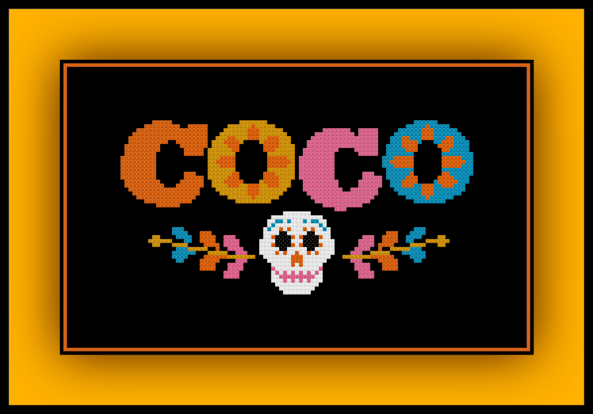 Free Pixar’s Coco Cross Stitch Pattern Logo – Cross Stitch Quest