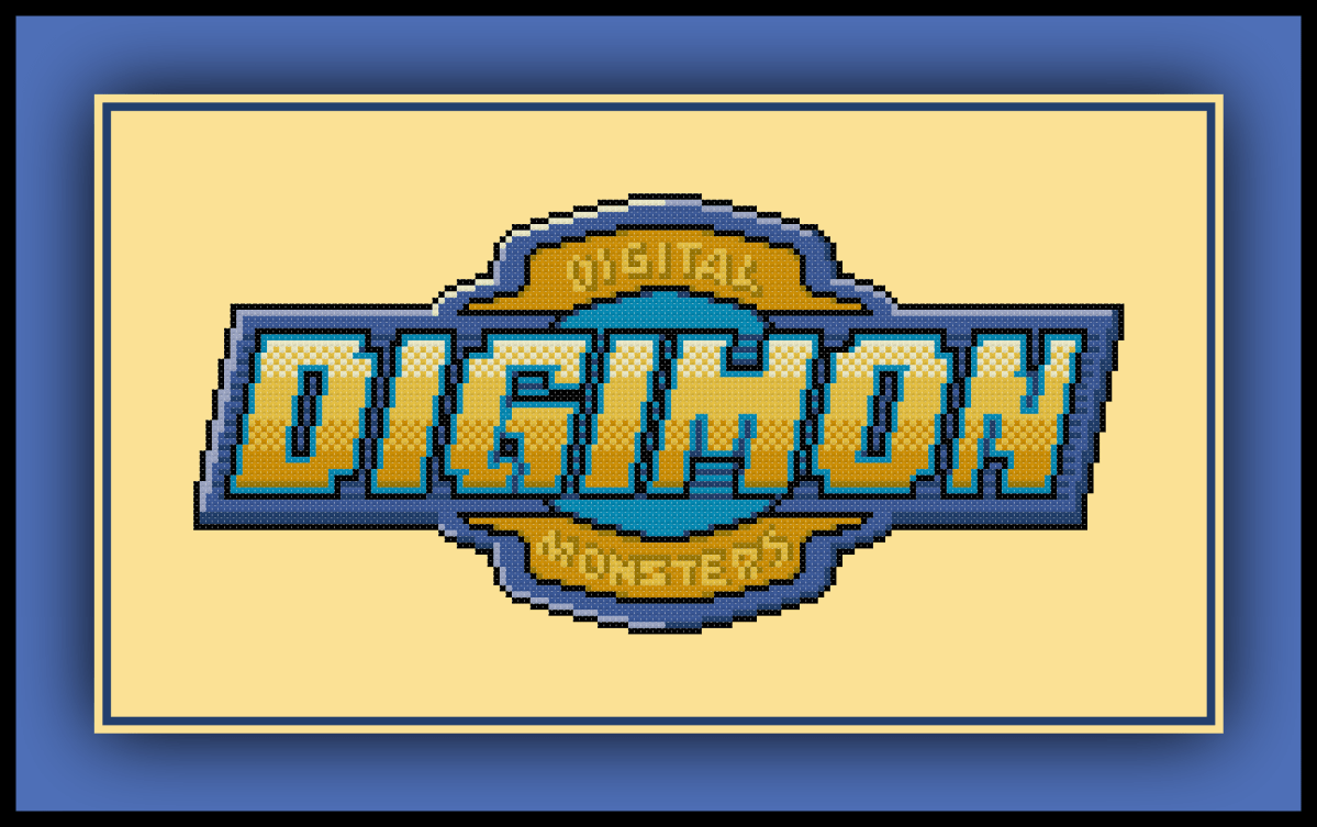 Free Digimon Cross Stitch Pattern Logo – Cross Stitch Quest