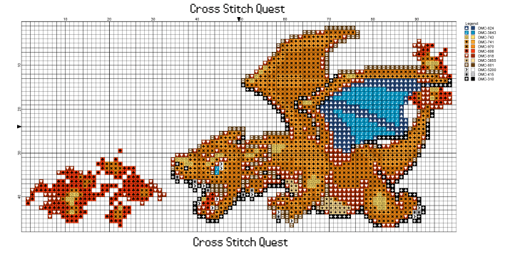 Free Charizard Cross Stitch Pattern Pokemon – Cross Stitch Quest