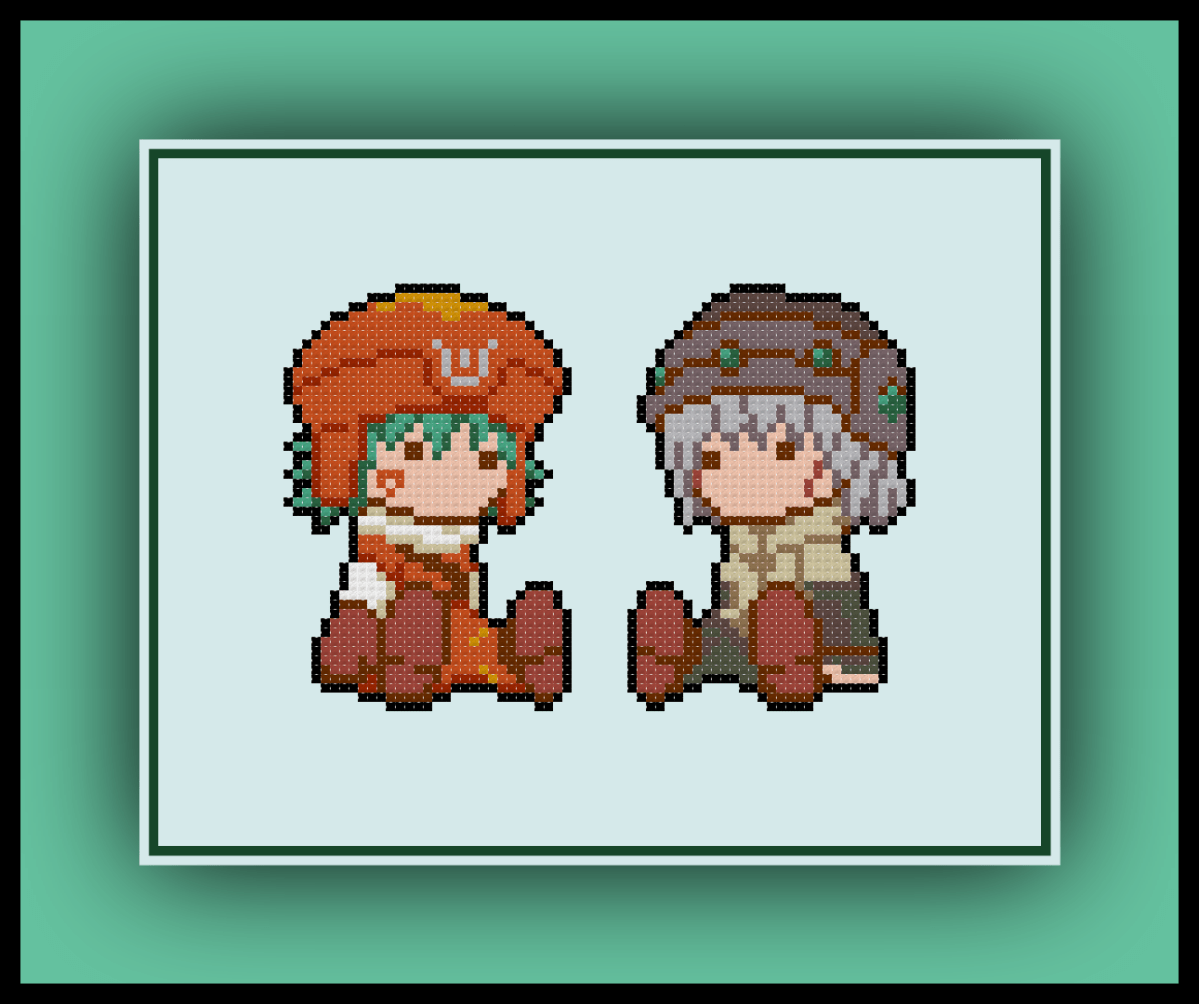 Free .hack//sign Cross Stitch Pattern Kite and Tsukasa Dot Hack – Cross ...