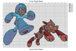 Free Mega Man and Rush Cross Stitch Pattern – Cross Stitch Quest