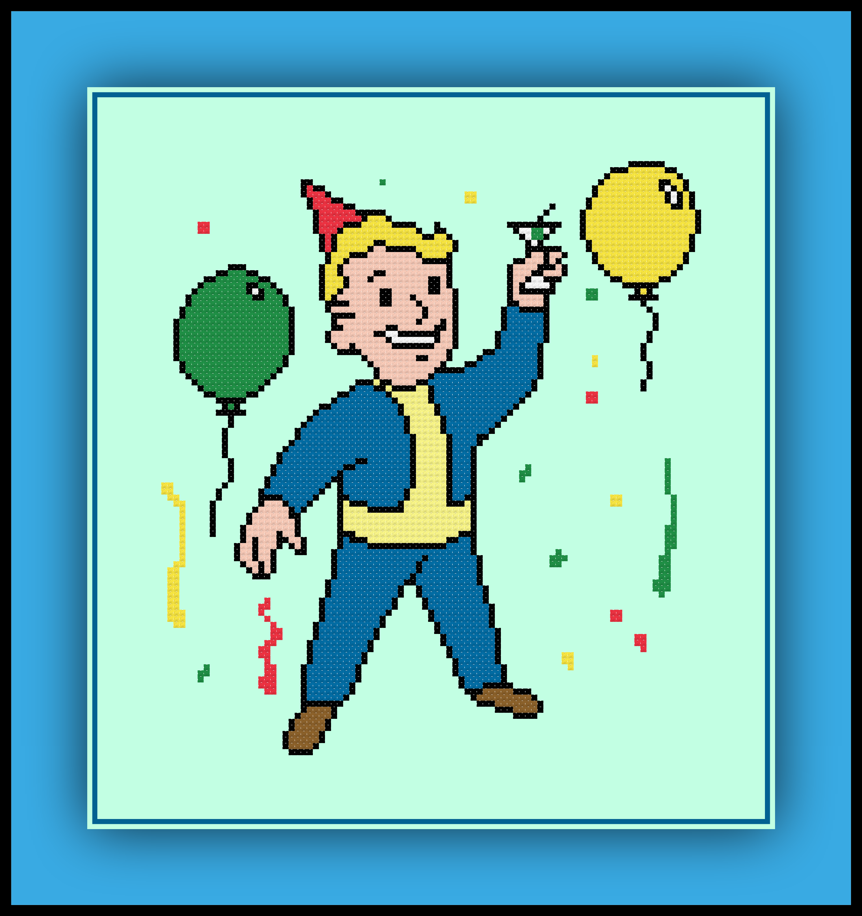 Patreon Only Fallout Party Cross Stitch Pattern Vault Boy – Cross ...