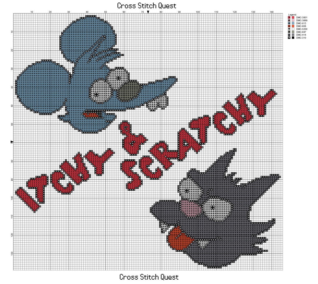 Free Itchy and Scratchy Cross Stitch Pattern The Simpsons – Cross ...