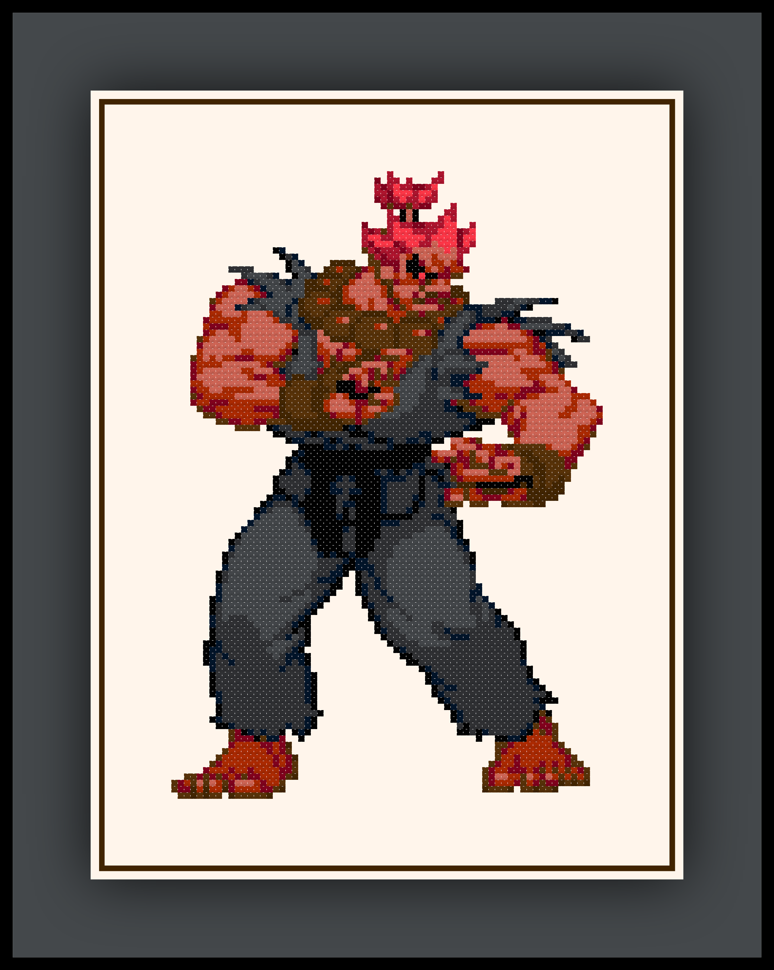 Free Akuma Cross Stitch Pattern Street Fighter – Cross Stitch Quest