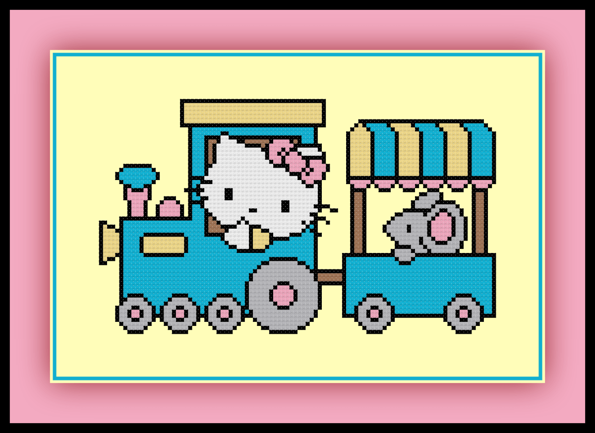 Free Hello Kitty Cross Stitch Pattern Train Ride – Cross Stitch Quest