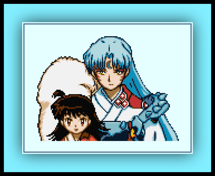 Free Inuyasha Cross Stitch Pattern Sesshomaru and Rin – Cross Stitch Quest