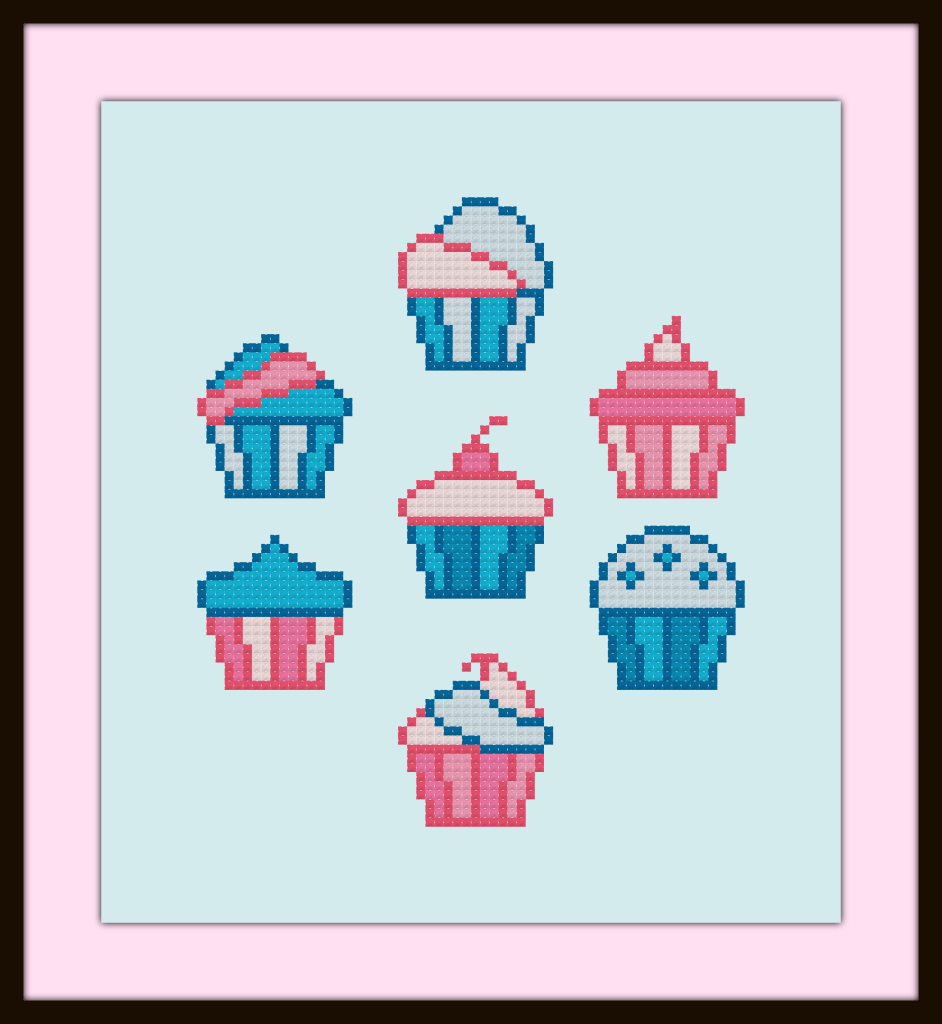 Free Trans Day of Visibility Cupcakes Cross Stitch Pattern Pride ...