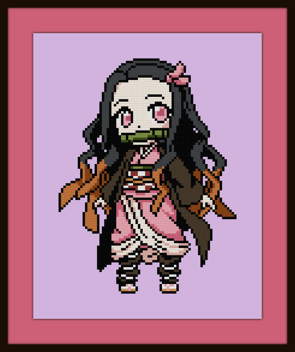 Patreon Only Nezuko Cross Stitch Pattern Demon Slayer – Cross Stitch Quest